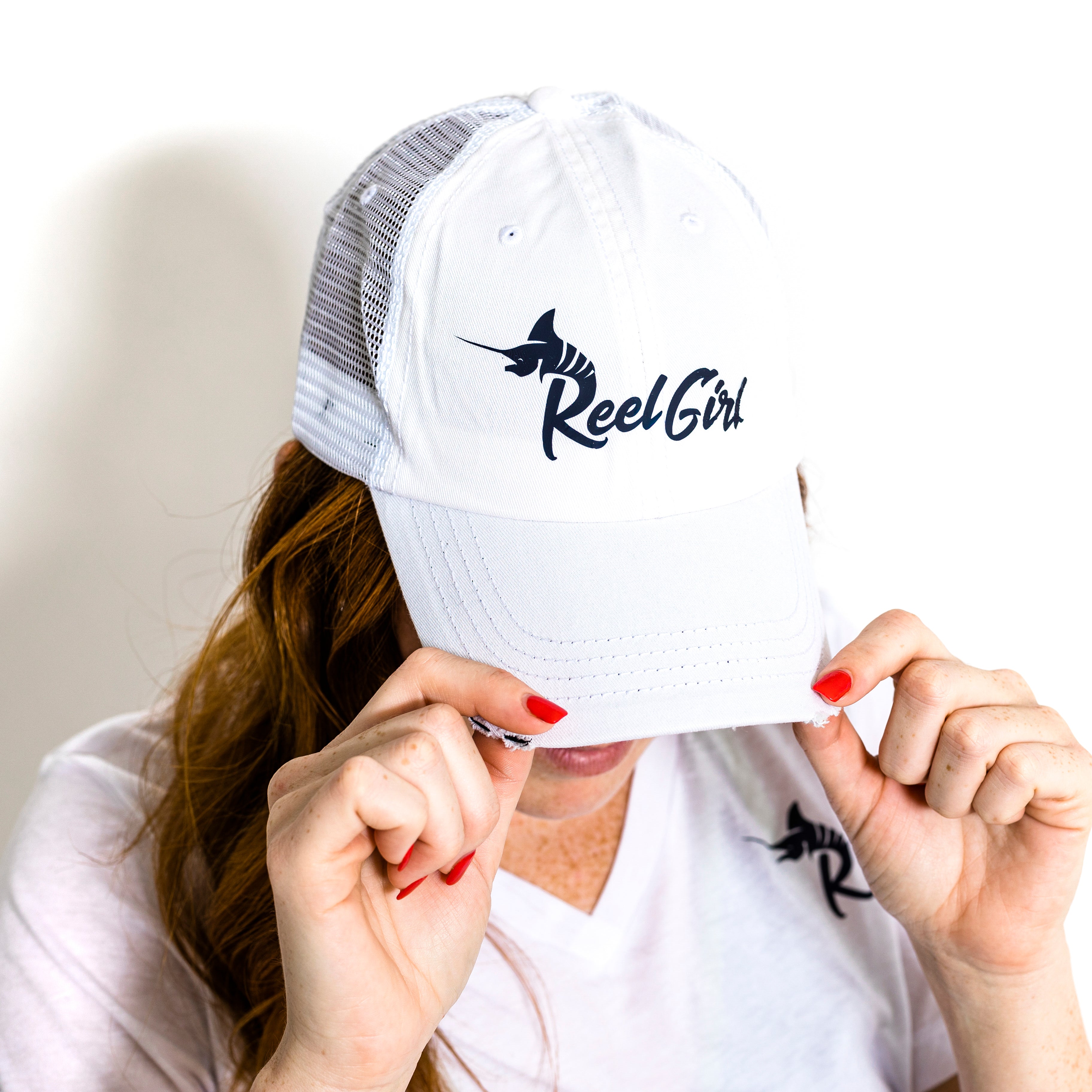 Reel Girl Distressed Hat (White) | Reel Girl Clothing Co – Reel Girl ...